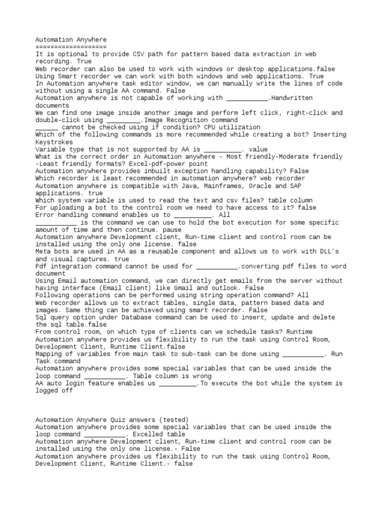 Automation Anywhere | PDF | Sql | Java (Programming Language)