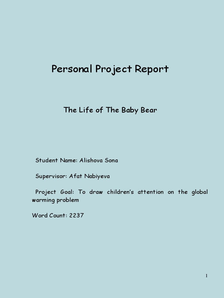 Personal Project Report | PDF | Books | Climate Change