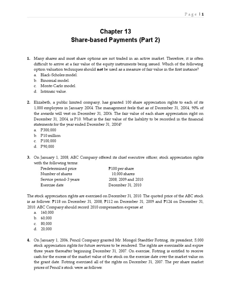 Share-Based Payments Overview | PDF | Fair Value | Stocks