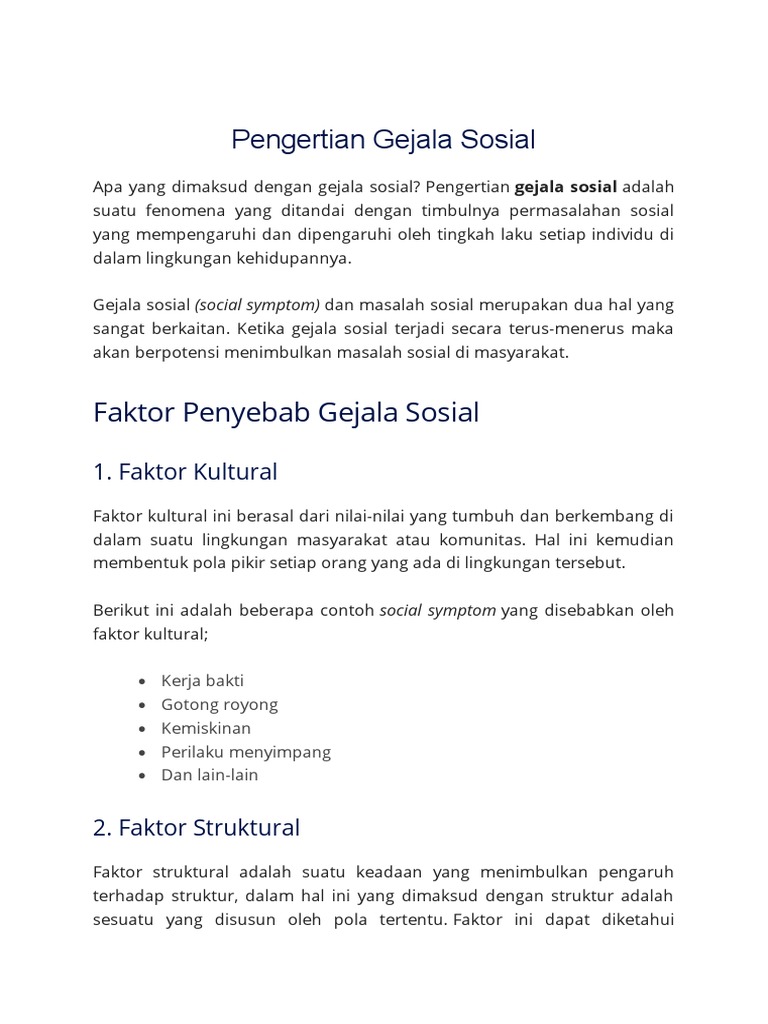 Pengertian Gejala Sosial | PDF | Ilmu Sosial | Pengembangan Diri