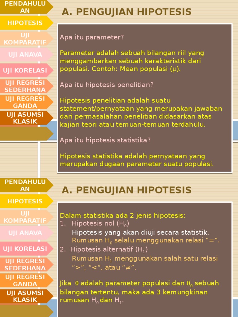 A. Pengujian Hipotesis: Apa Itu Parameter? | PDF