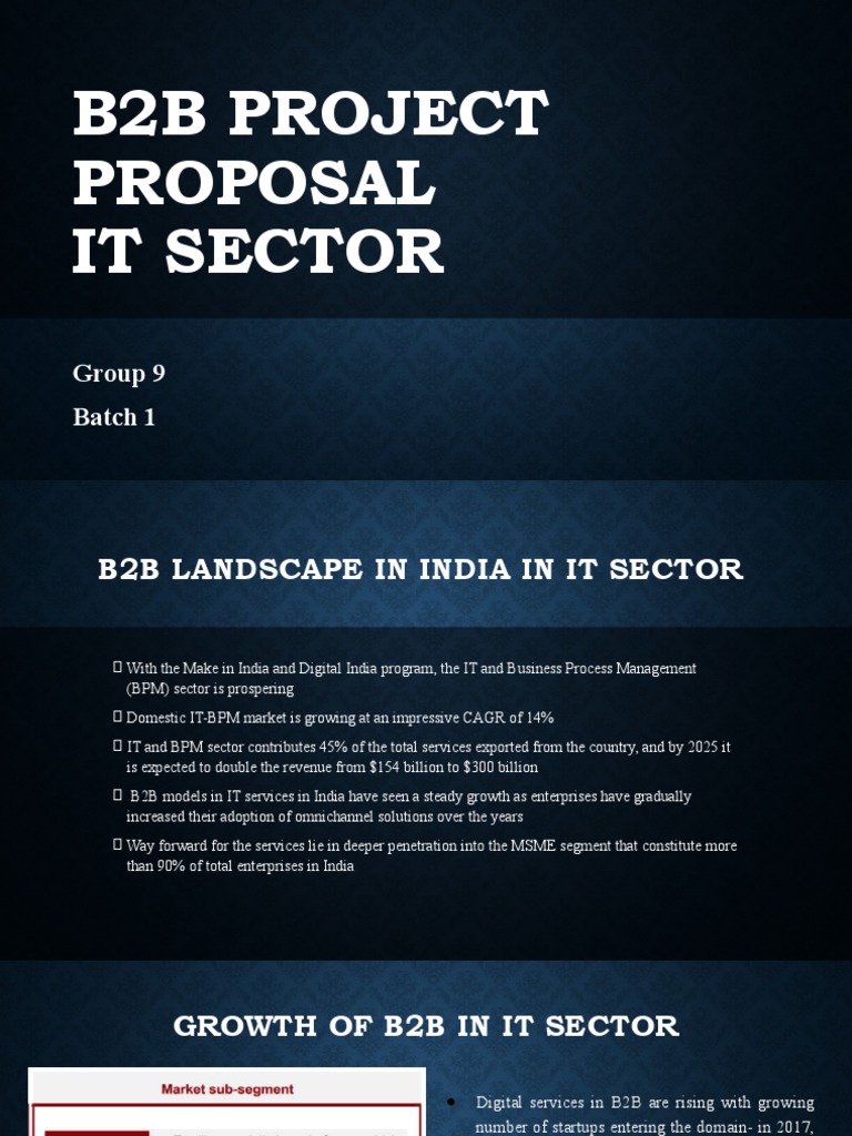 B2B Project Proposal It Sector: Group 9 Batch 1 | PDF | Startup Company ...