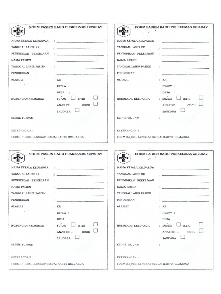 Formulir Pendaftaran Pasien Baru | PDF