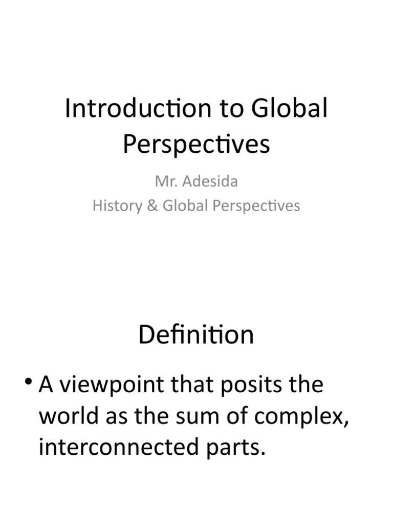 Introduction To Global Perspectives | PDF | Awareness | Globalization