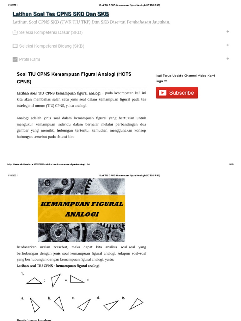Soal TIU CPNS Kemampuan Figural Analogi (HOTS CPNS) | PDF