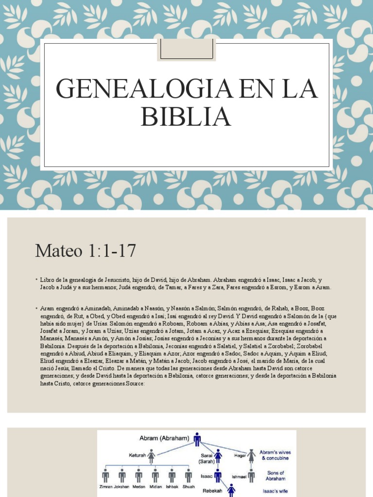 Genealogía de Abraham a Jesús | PDF | Bereshit (parashá) | Judios antiguos