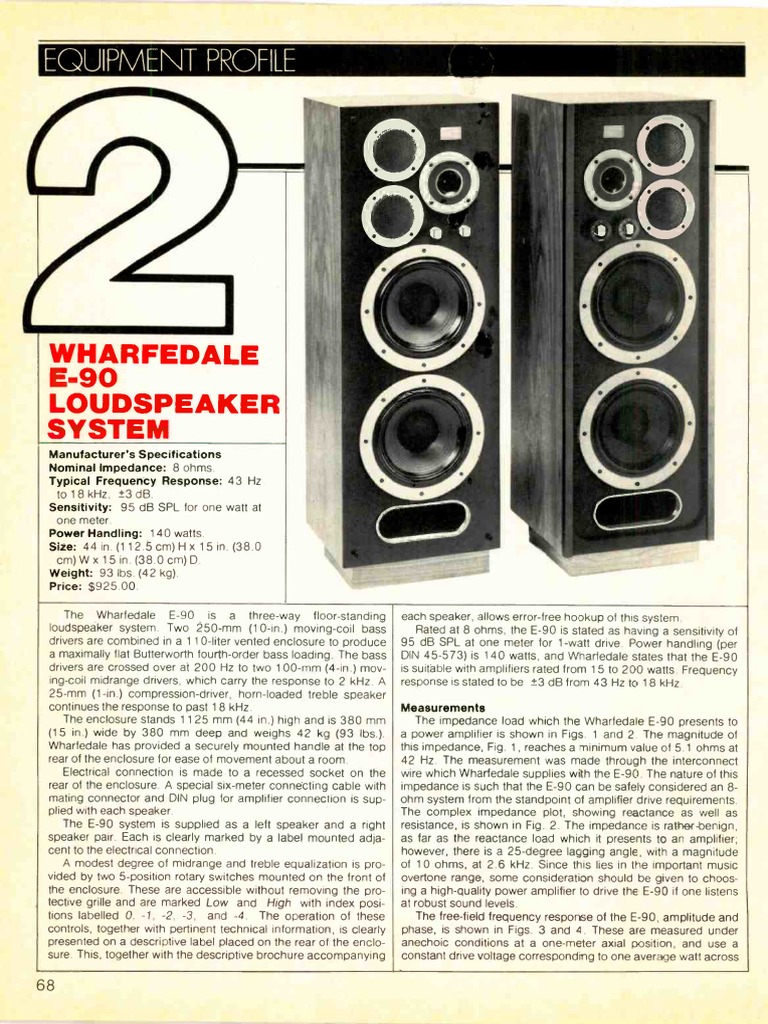Wharfedale E90 TEST 1981 09 2 Us | PDF | Loudspeaker | Sound Production ...