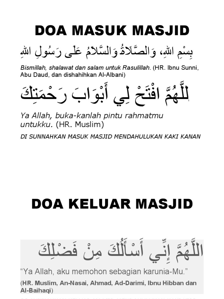 Doa Masuk Masjid | PDF