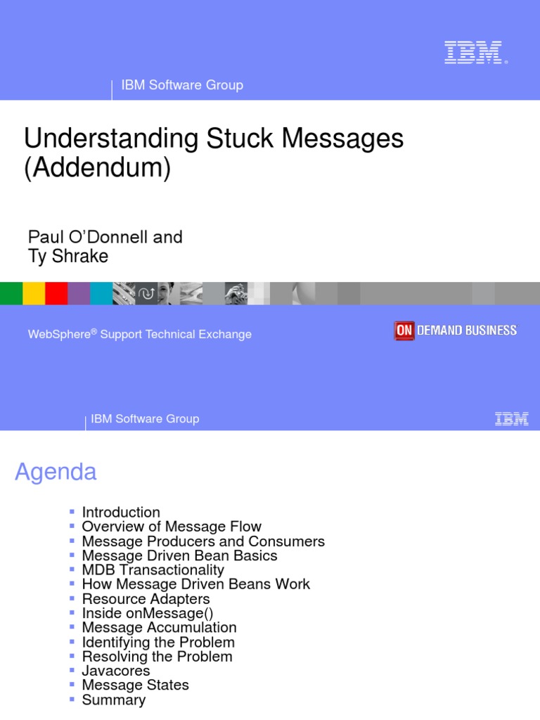 Understanding Stuck Messages (Addendum) : Paul O'Donnell and Ty Shrake ...