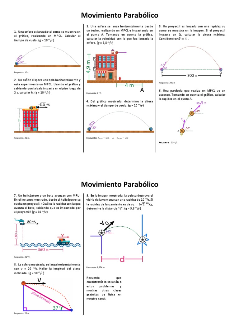 Ejercicios Resueltos De Tiro Parabólico Pdf Naturaleza Science