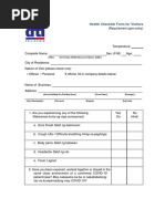 Visitor Health Screening Form | PDF
