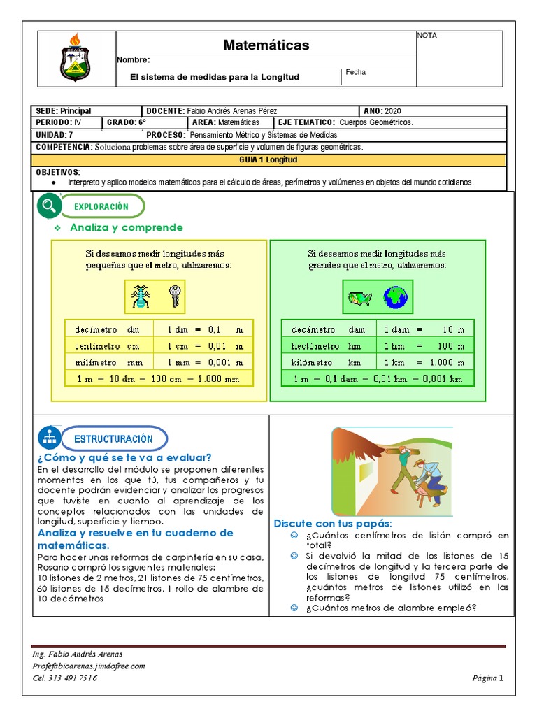 Guía de Medidas para Estudiantes | PDF | Sistema Internacional de ...