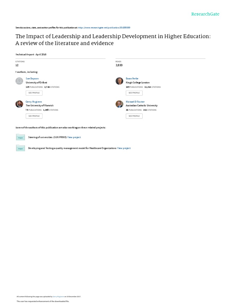 The Impact of Leadership and Leadership Developmen | PDF | Leadership ...