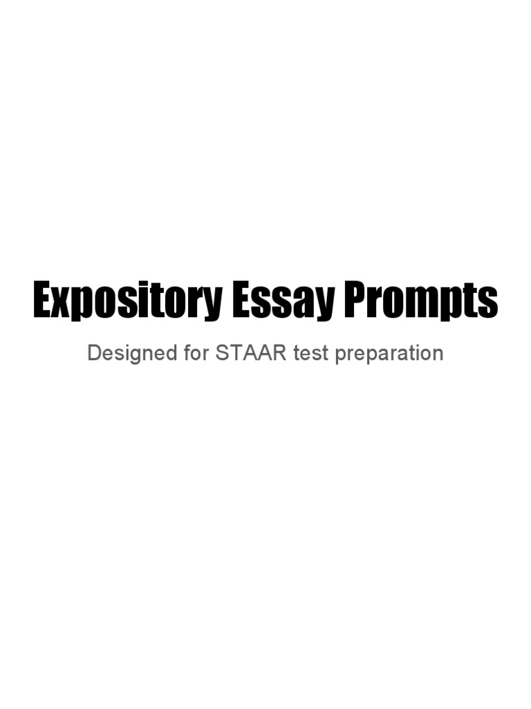 Expository Essay Prompts: Designed For STAAR Test Preparation | PDF ...