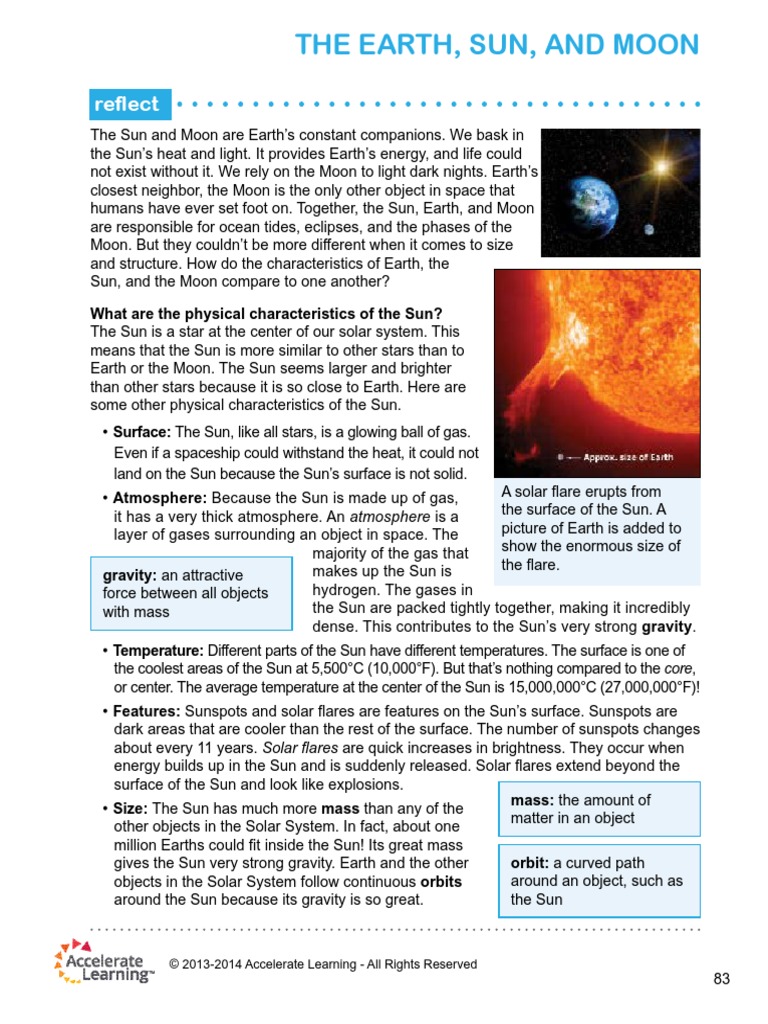 5.8D Earth Sun and Moon STEMscopedia | PDF | Sun | Moon