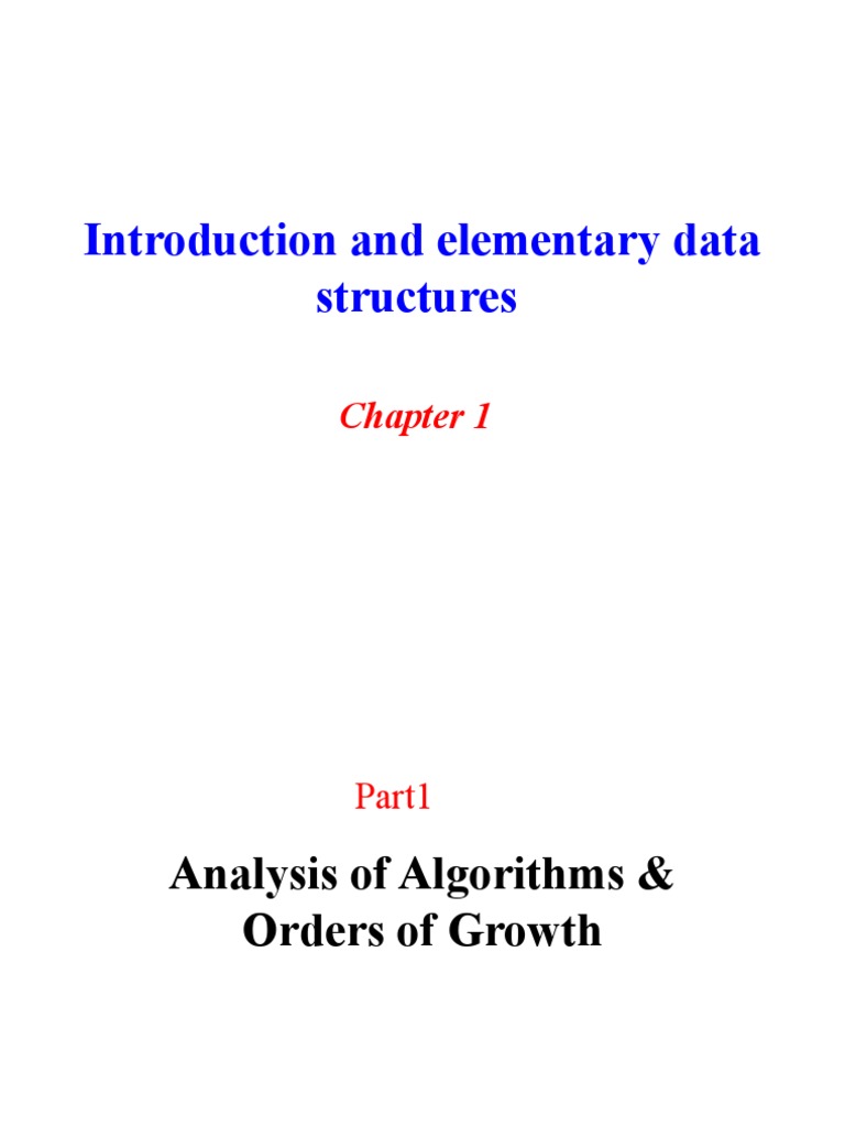 Analysis of Algorithm Chapter 1 | PDF | Algorithms | Computer Data Storage