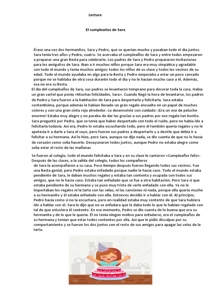 Cumpleaños de Sara y Pedro | PDF | Cumpleaños