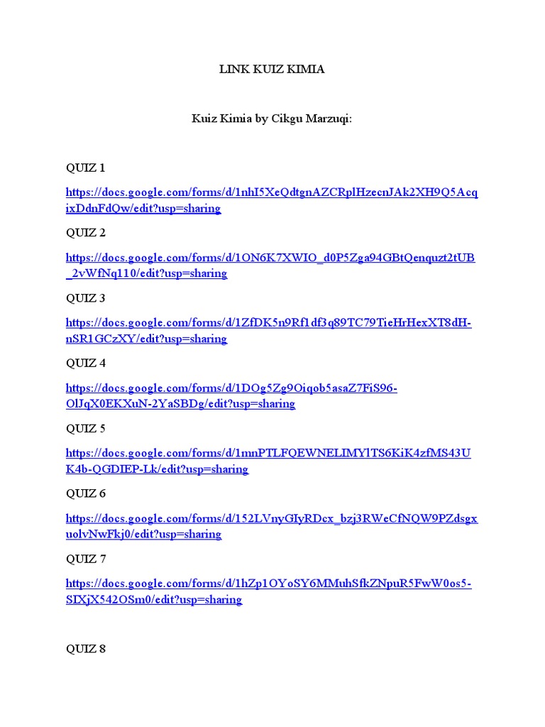 Link Kuiz Kimia | PDF | Career & Growth | Business