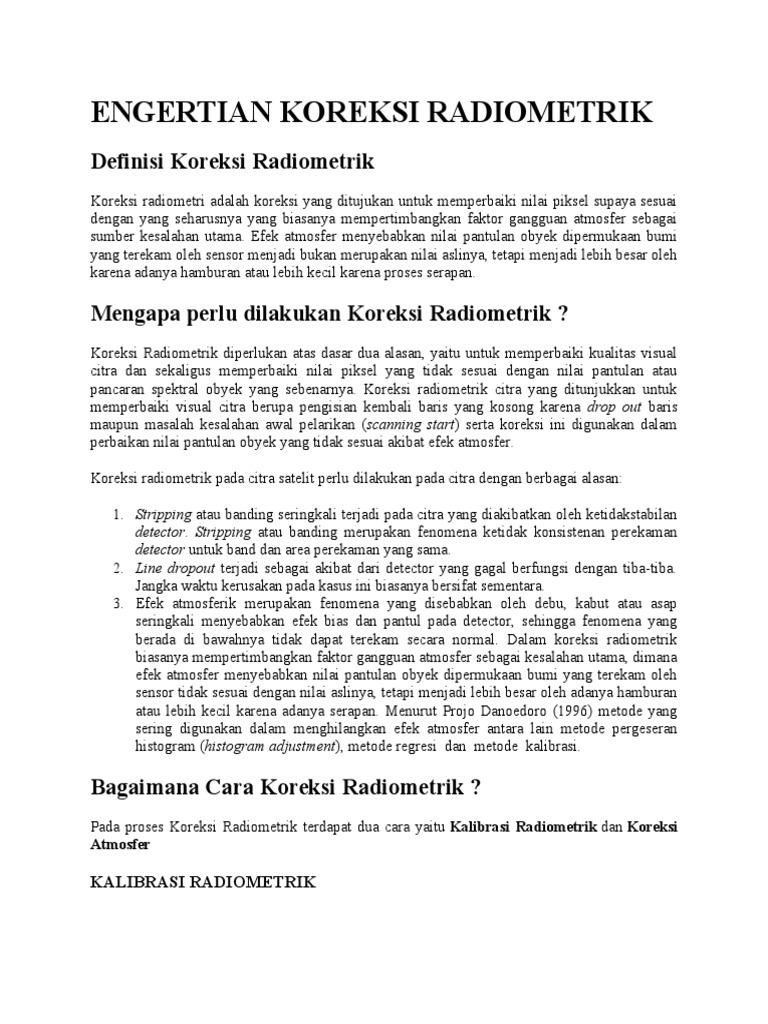 Koreksi Radiometrik | PDF | Sains & Matematika