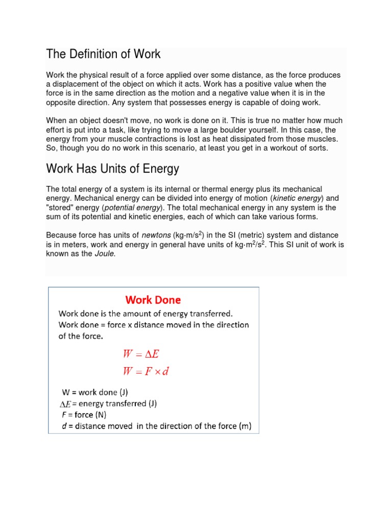 The Definition of Work | Download Free PDF | Force | Euclidean Vector