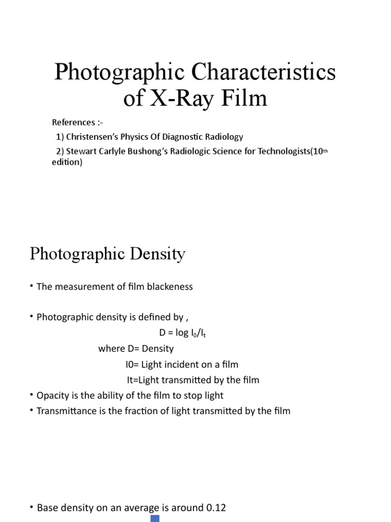 Photographic Characteristics of X-Ray Film | PDF | Exposure ...
