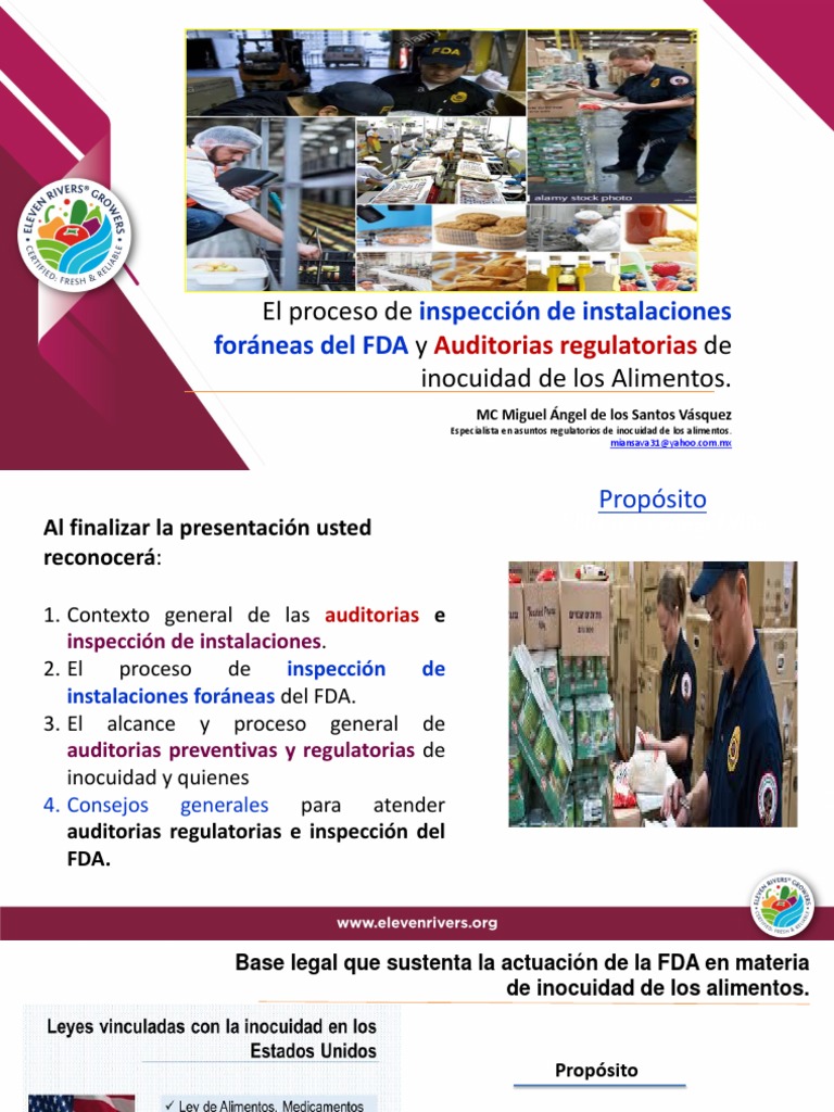 Auditorias e Inspecciones Fda | PDF | Administración de Alimentos y ...
