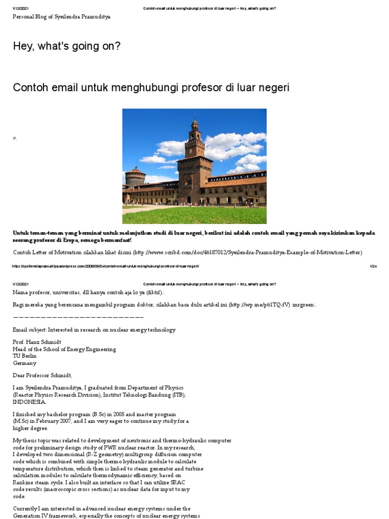 Contoh Email Untuk Menghubungi Profesor Di Luar Negeri - Hey, What's ...