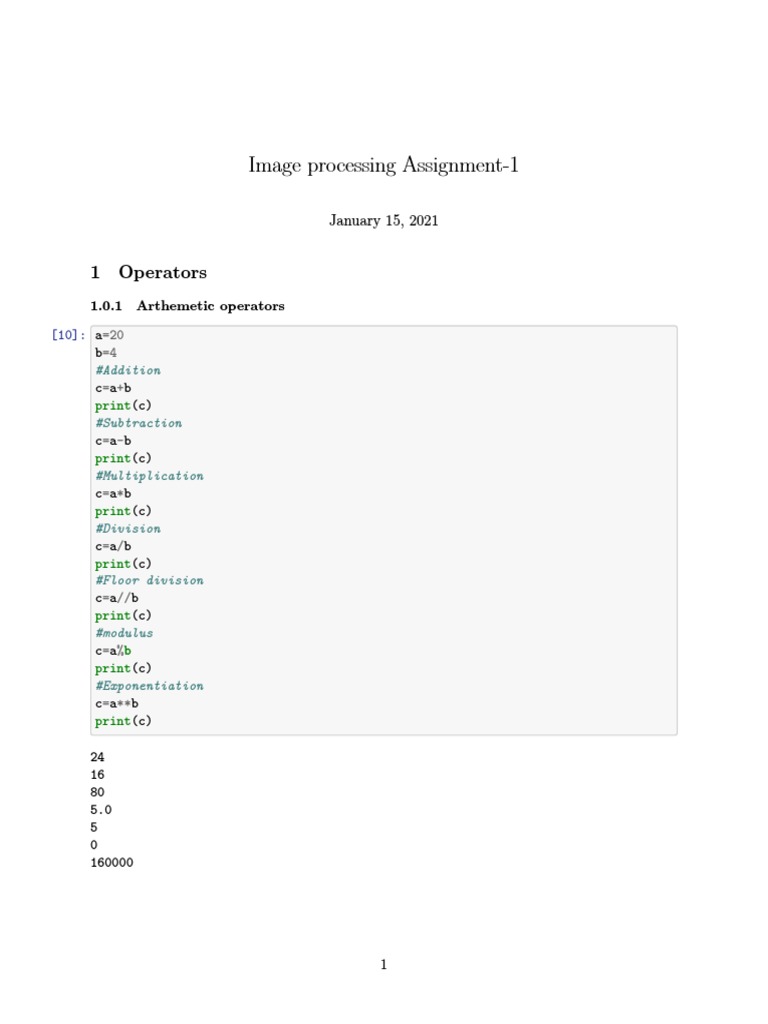 Image Processing Assignment-1 | PDF | Computer Programming | Theory Of ...