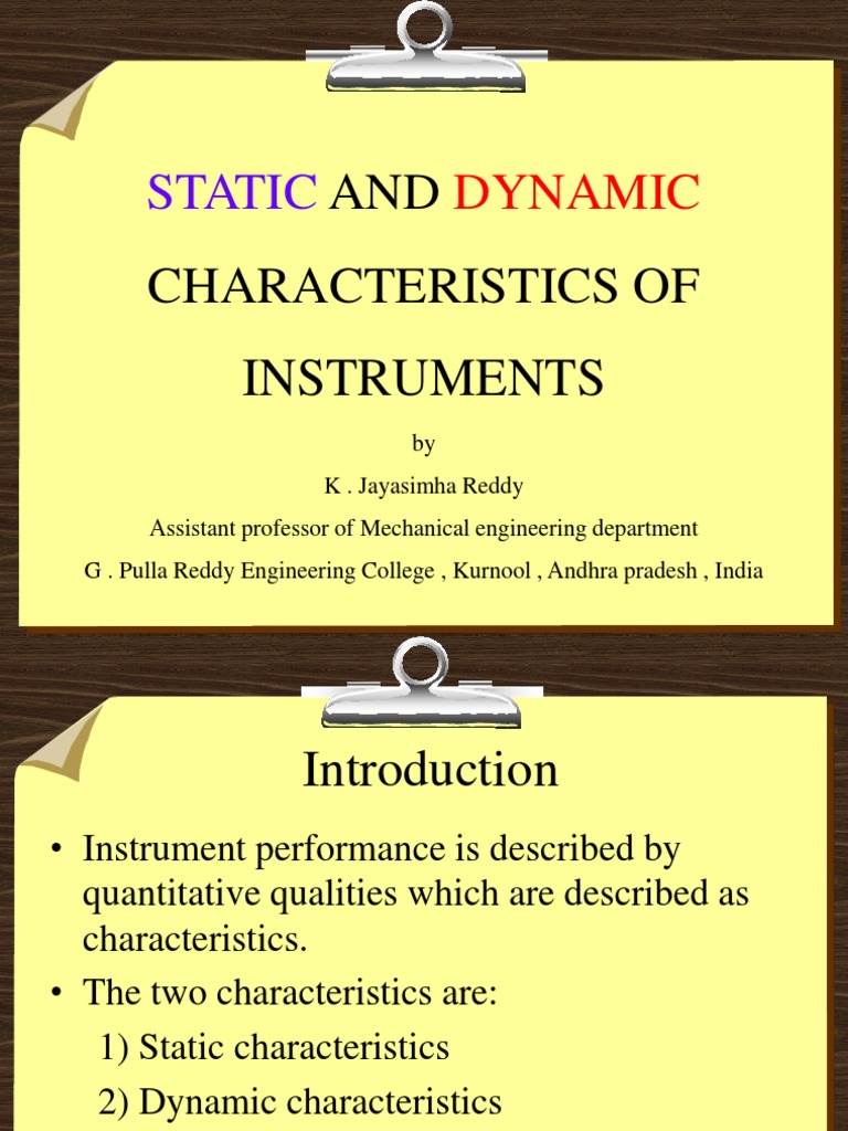 Static Characteristics of Instruments | PDF | Accuracy And Precision | Engineering Tolerance