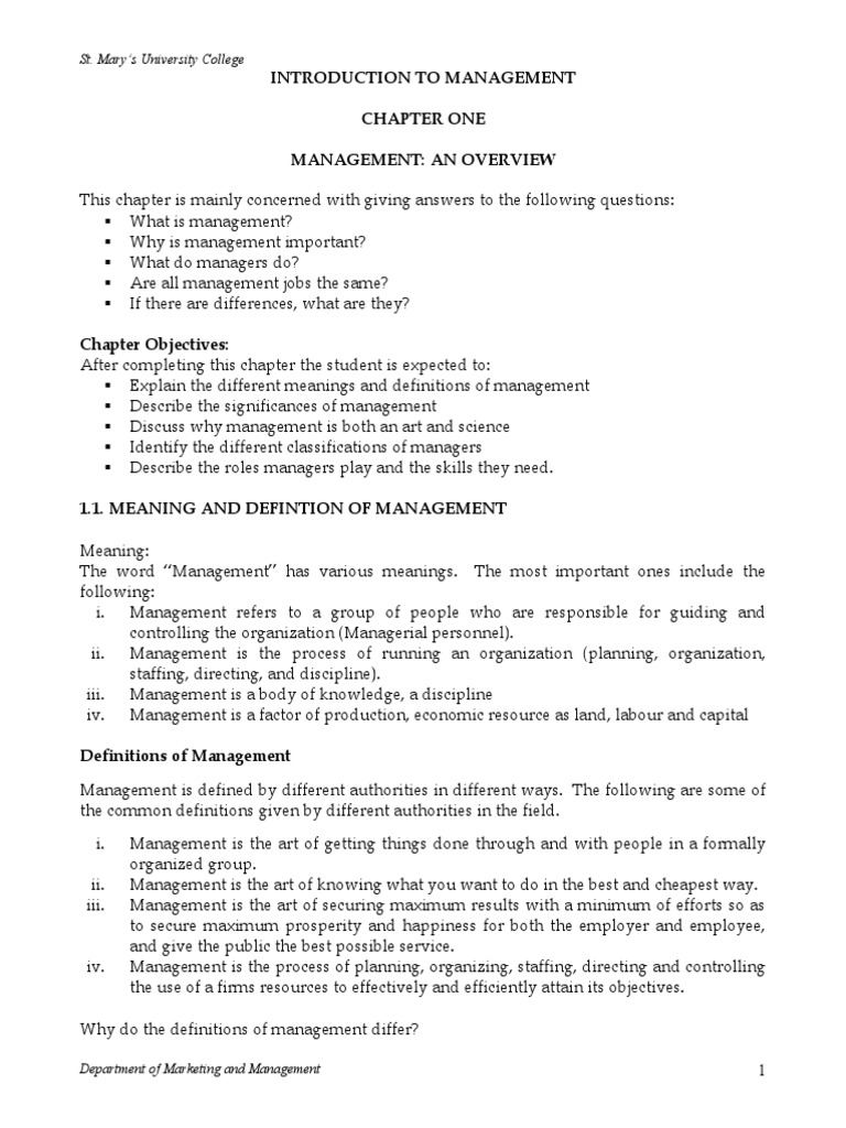 Overview of Management Principles | PDF | Goal | Human Resources