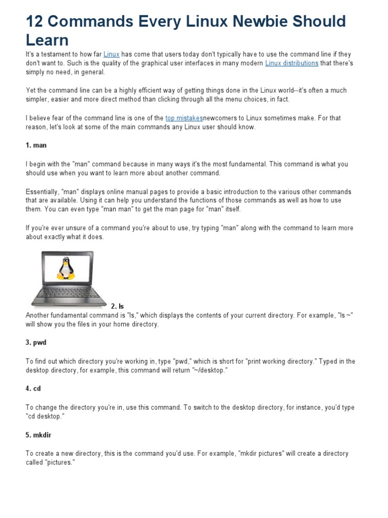 12 Commands Every Linux Newbie Should Learn | PDF | Command Line ...