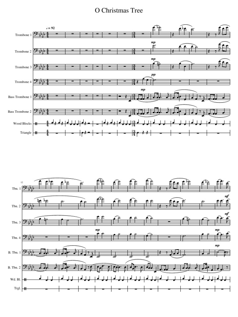 O Christmas Tree: Trombone 1 92 | Download Free PDF | Brass Instruments ...