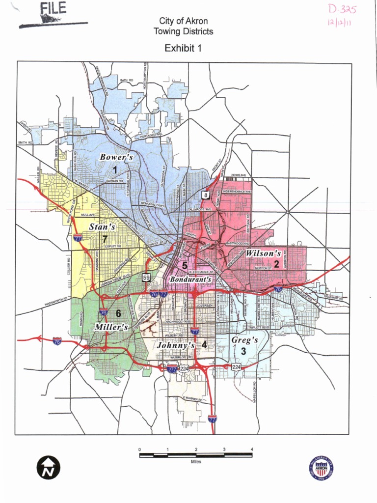 Akron Towing District Map | PDF