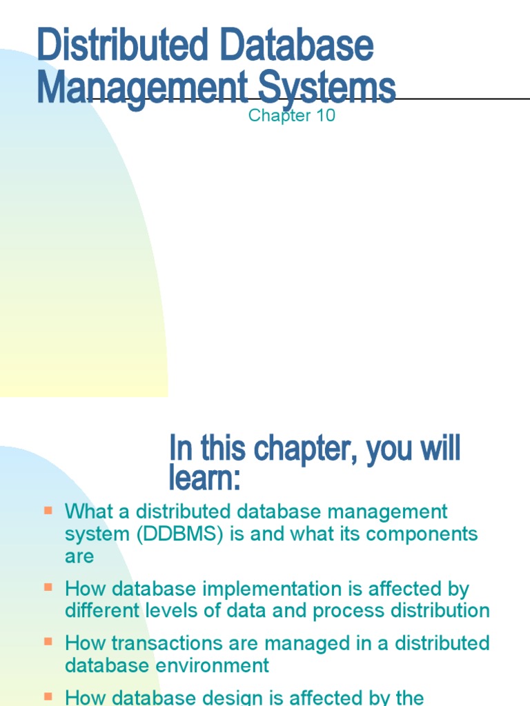 Distributed DBMS (Good) | PDF | Databases | Database Transaction
