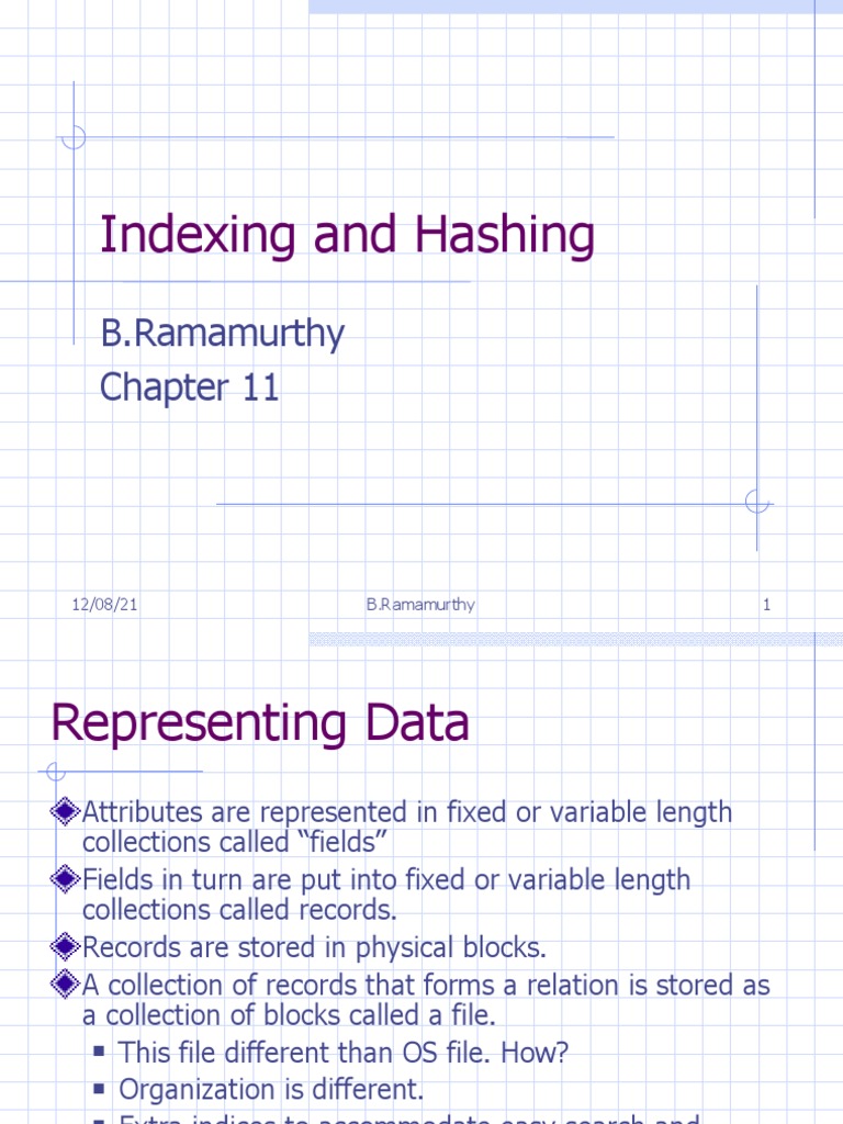 Indexing and Hashing: B.Ramamurthy | PDF | Database Index | Computer Programming