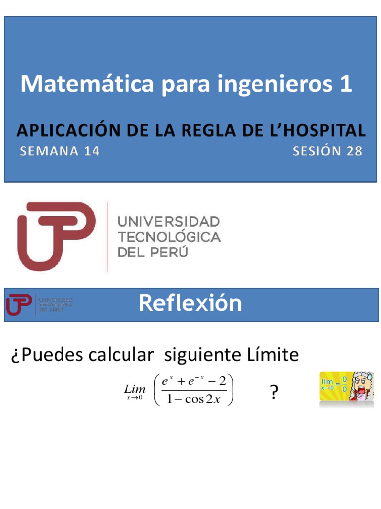 Semana 14 Ses 28 Aplicación de La Regla de L'Hospital | PDF
