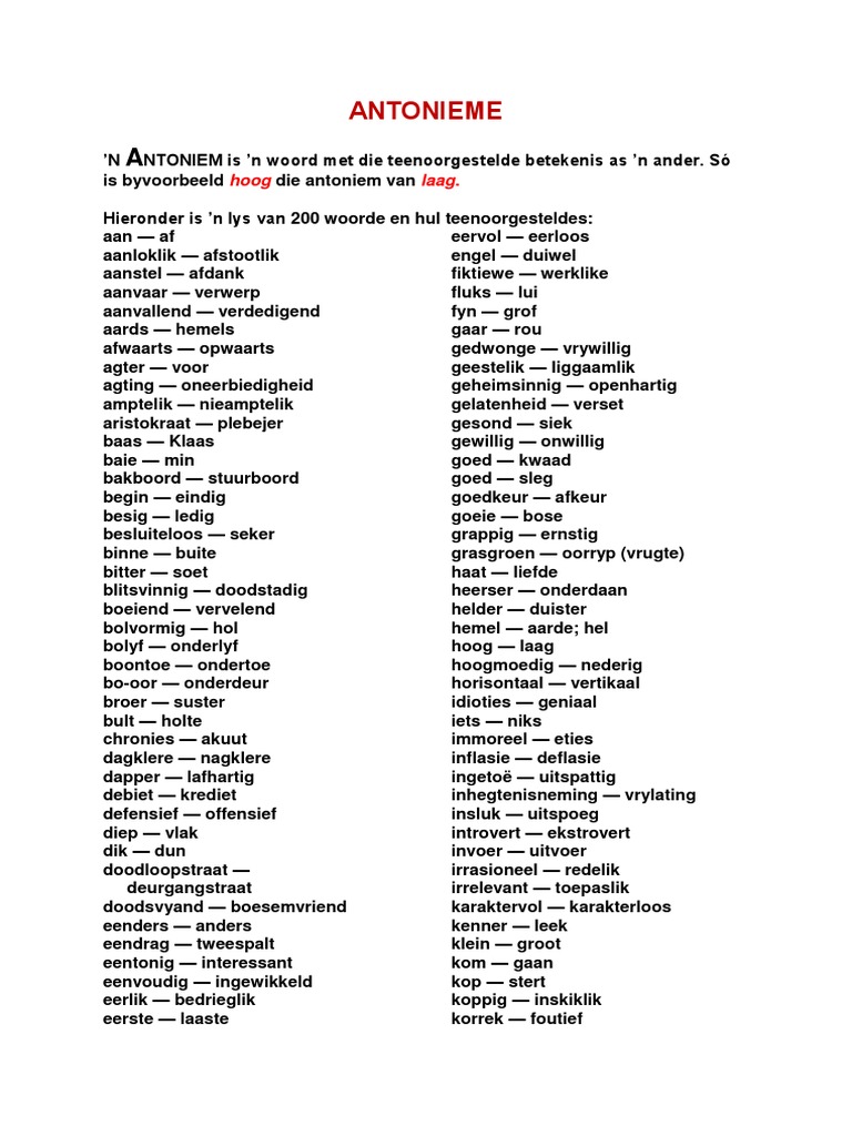 Antonieme, Sinonieme, Homonieme, Homofone | PDF