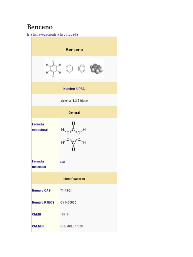 Bence No | PDF | Benceno | Ciencias fisicas