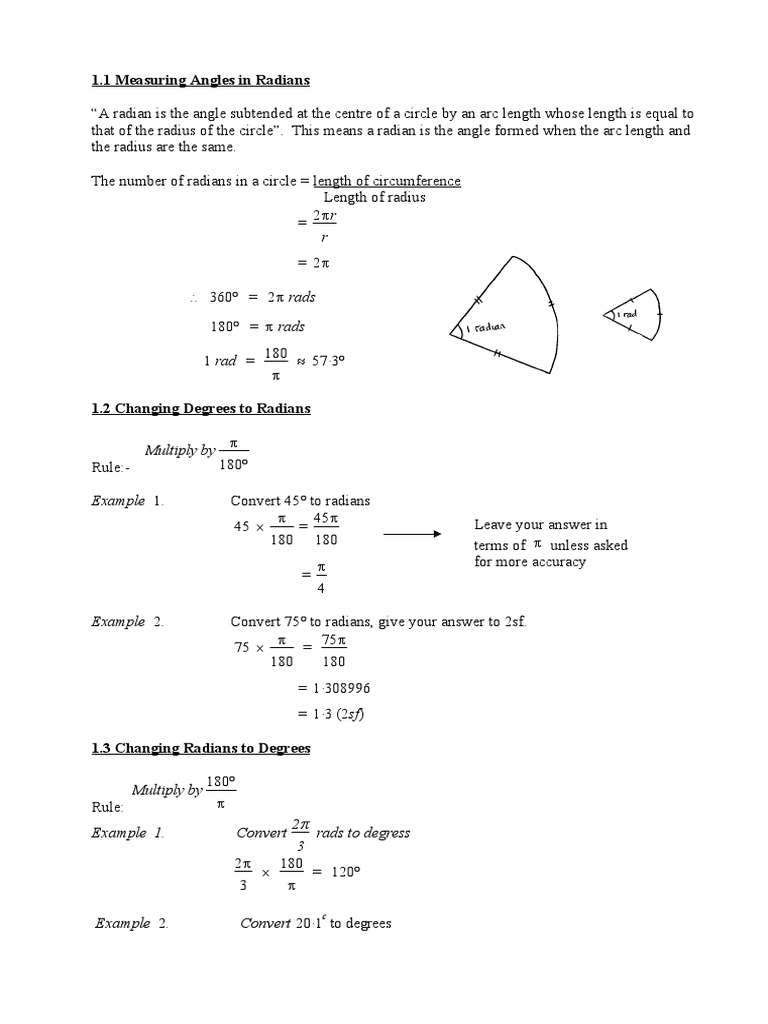 Circular Measure Notes 2012 | PDF | Angle | Euclidean Plane Geometry