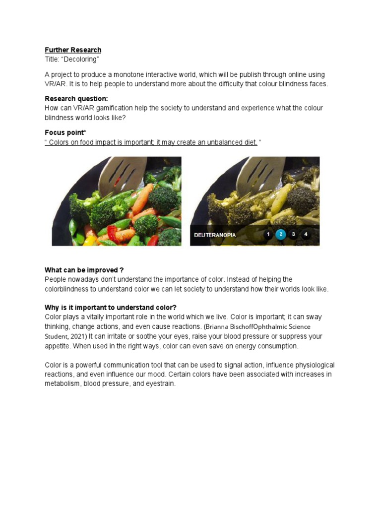 Further Research (Colour Blindness) | PDF | Visual Impairment | Color