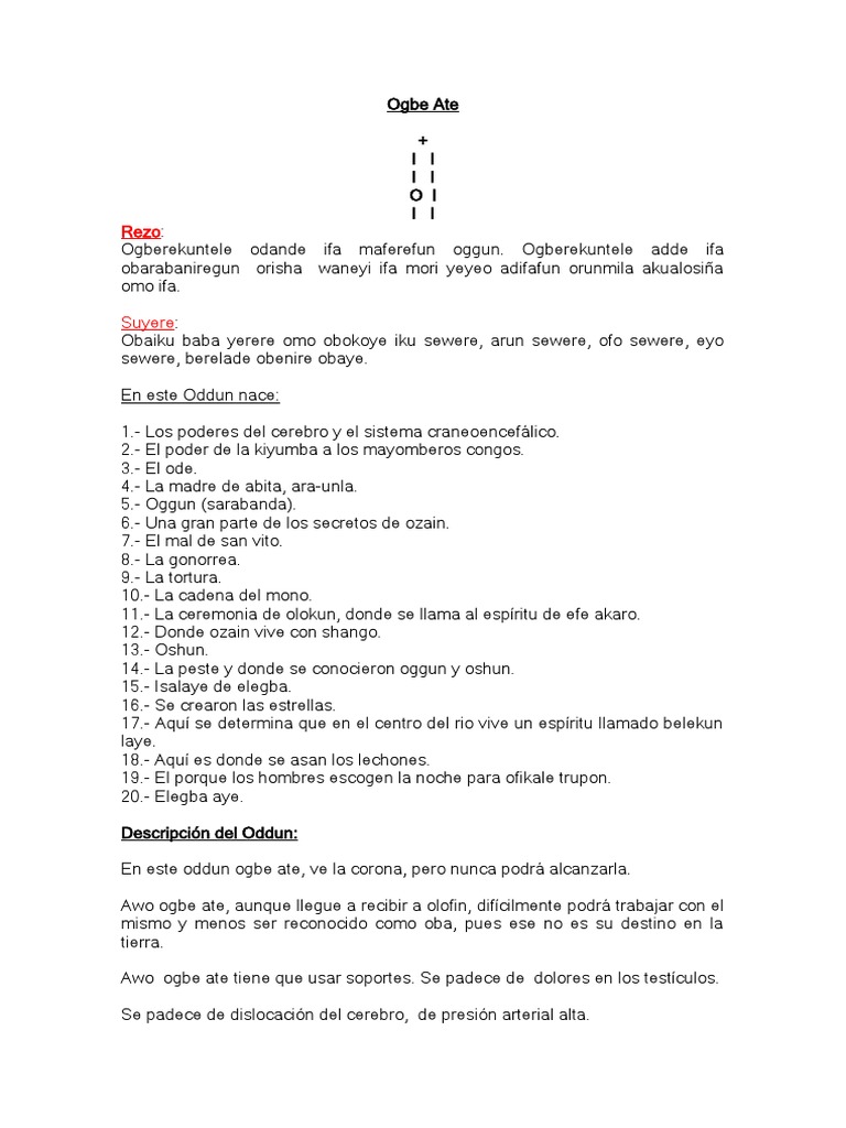 Ogbe Ate | PDF | Santeria | Religión y creencia