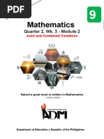 Math 9 q2 Week 1 Module 1 Variations Direct and Inverse Variations For ...