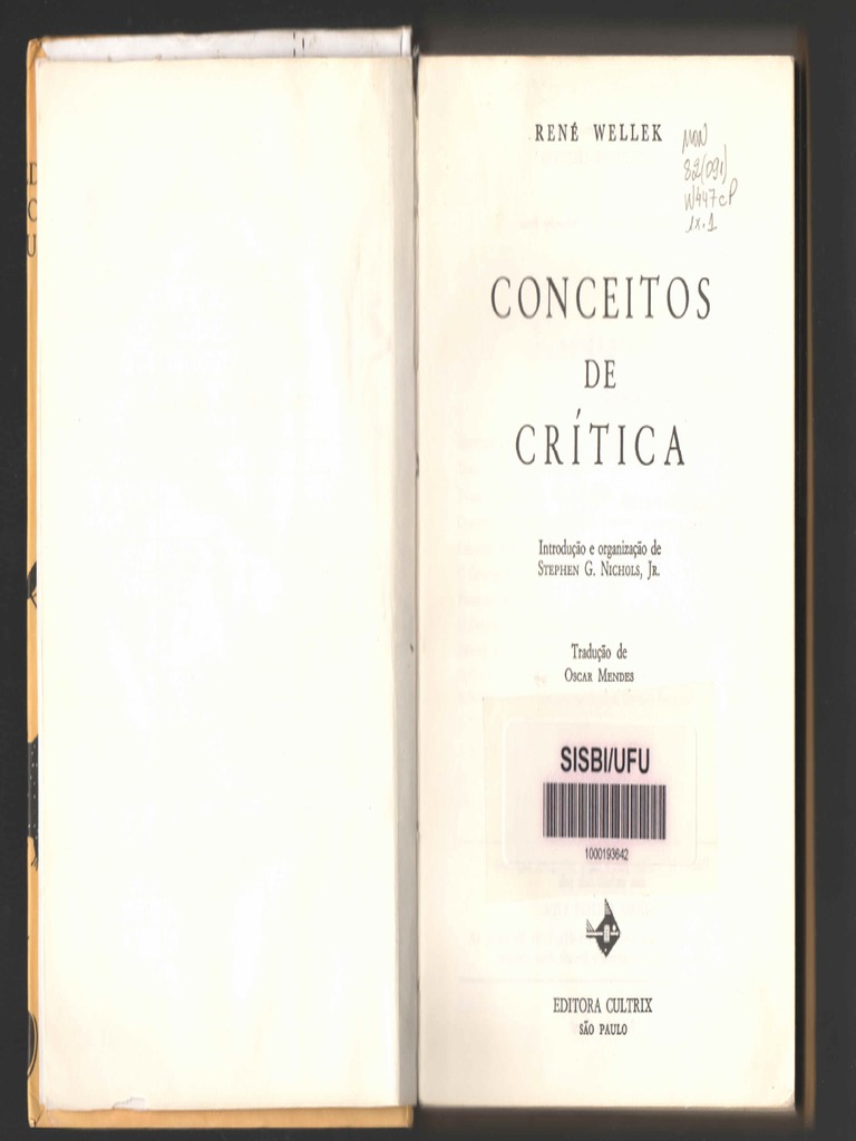 WELLEK - Conceitos de Crítica - Cap. 1 e 2 | PDF
