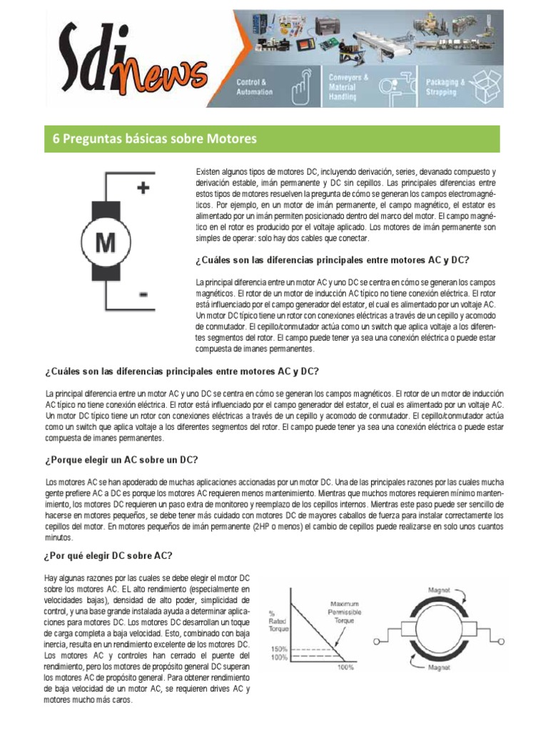 Sept15 6 Preguntas Básicas Sobre Motores | PDF | Generador eléctrico | Máquinas