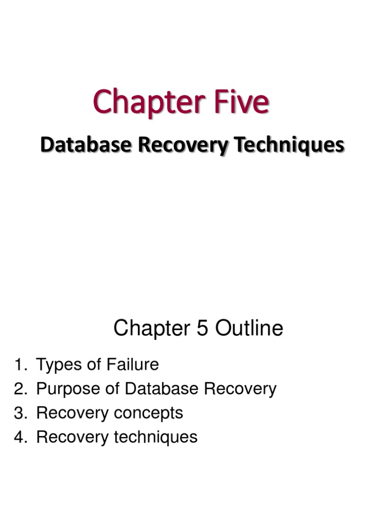 Chapter 5 Database Recovery Techniques | PDF | Database Transaction | Information Age