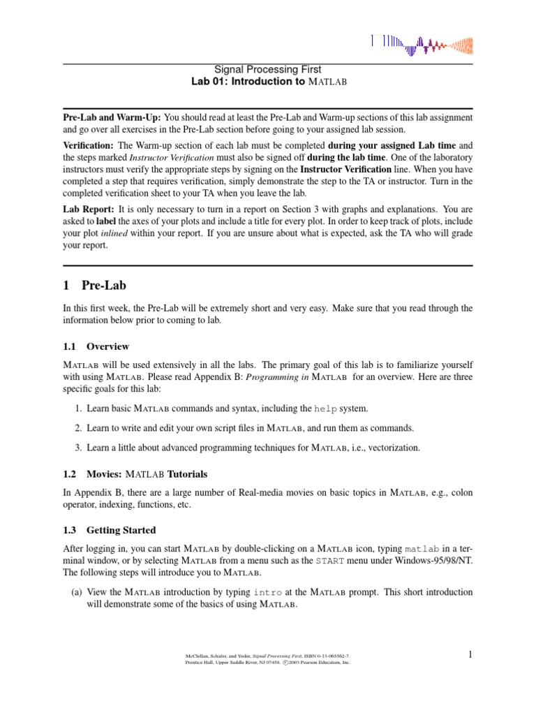 MATLAB Sound Signal Lab Introduction | PDF | Matlab | Phase (Waves)