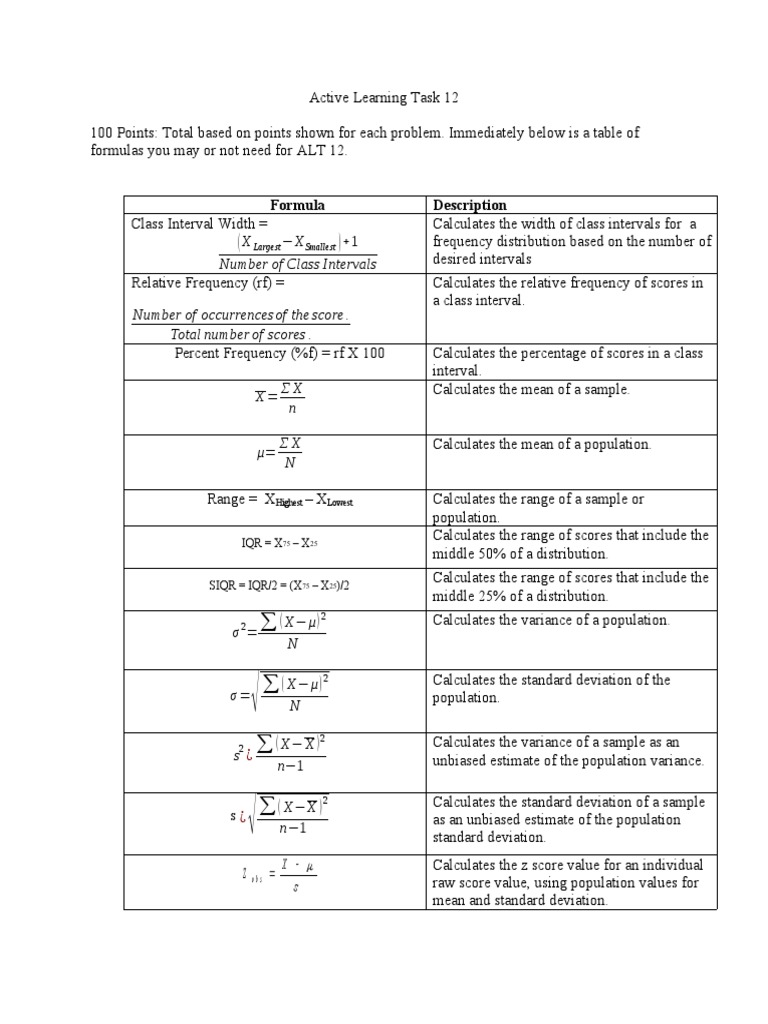 Active Learning Task 12 | PDF | Standard Deviation | Confidence Interval
