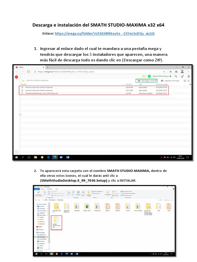 Guía de Descarga e Intalacion SMATH STUDIO-MAXIM x32x64 | PDF