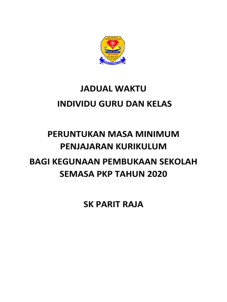 Muka Depan Jadual Waktu Penjajaran | PDF