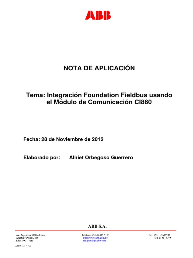 NA Integración Foundation Fieldbus Usando CI860 | PDF | Servidor ...